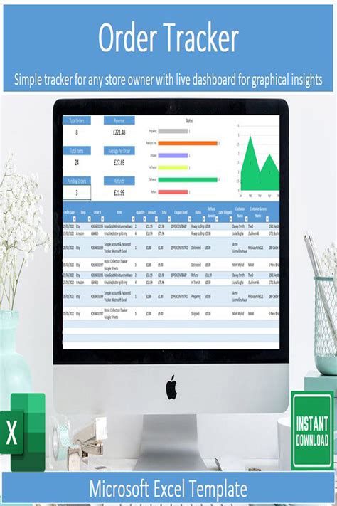 Order Tracker Spreadsheet Template For Microsoft Excel Masterbundles