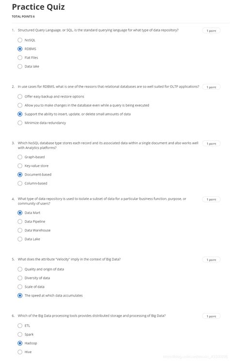 Coursera Introduction To Data Analyticsibm Quiz答案coursera数据分析答案