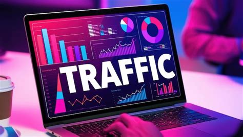 Person Analyzing Website Traffic Data On Laptop With Graphs And Charts