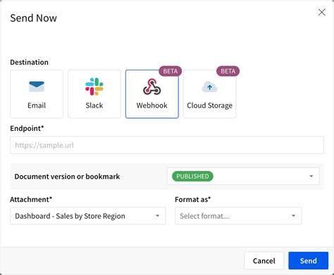 export to webhook beta