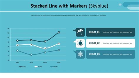 Free Stacked Line With Markers Skyblue Chart Slides