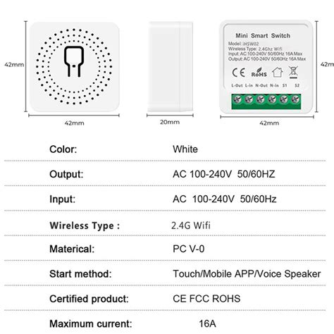 Tuya Mini Zigbee 16a Smart Switch With Bidirectional Control