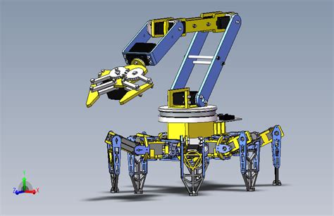 六足搬运机器人的设计 Solidworks 模型图纸下载 懒石网
