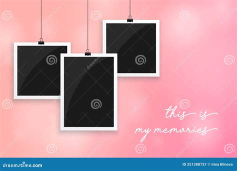 Template Polaroid Photography Background For Design Cartoon Vector