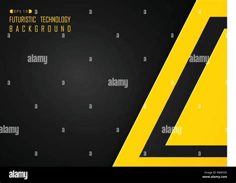Abstract Of Hi Tech Futuristic Technology Black And Yellow Color Background Vector Eps10 Stock