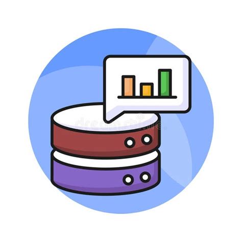 Bar Chart With Database Showing Concept Vector Of Database Analysis