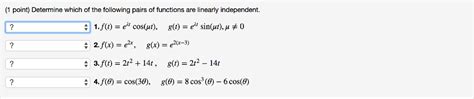 Solved Point Determine Which Of The Following Pairs Of Chegg