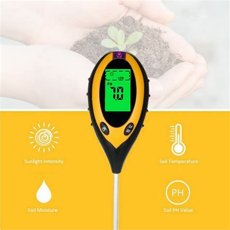 Soil Tester Ph Moisture Meter Temperature Sunlight Intensity Measurement Analysis Acidity Alkali