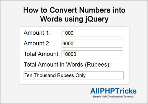 how to convert numbers into words using jquery all php tricks