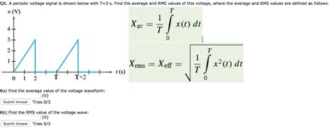 Solved Q6 A Periodic Voltage Signal Is Shown Below With T 3