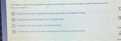 The Implicit Assumption That Competitive Conditions