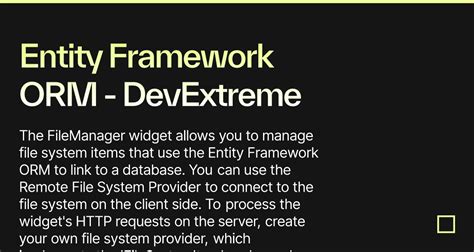 Entity Framework Orm Devextreme File Manager Codesandbox