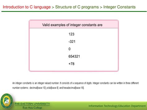 Ppt Module 6 Introduction To C Language Itei102 Introduction To