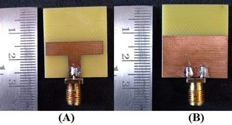 Fabricated Antenna With Partial Ground Plane A Front B Rear Download Scientific Diagram