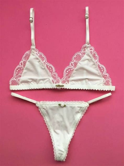 Shein Eyelash Lace Strappy Bra Panty Lingerie Set Artofit