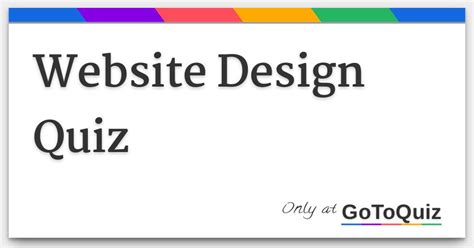 website design quiz