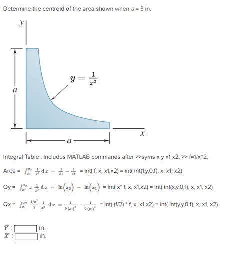 Solved Determine The Centroid Of The Area Shown When A3 In