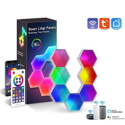 Rgbic Tuya Wifi Bluetooth Led Hexagon Lamps Indoor Wall Light App Control Night Light For