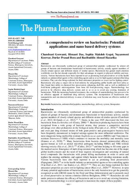 Pdf A Comprehensive Review On Bacteriocin Potential Applications And Nano Based Delivery Systems