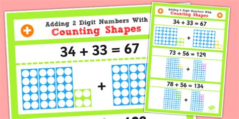 Year 2 Adding 2 2 Digit Numbers And Tens Using Counting Shapes