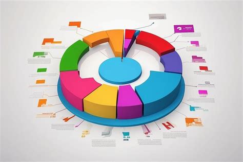 Premium Photo Multi Colored Pie Chart By Bar Graphs 3d Illustration