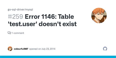 Error 1146 Table Er Doesnt Exist · Issue 259 · Go Sql