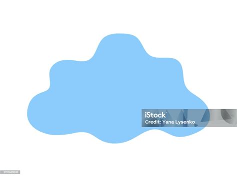 추상 푸른 구름 모양 통하고 있는 고립된 백색 배경 날씨 아이콘의 개념 미니멀리스트 디자인 하늘 요소 및 그래픽 일러스트레이션