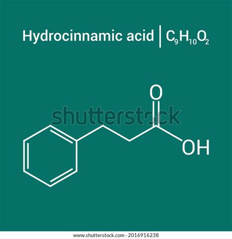 Chemical Structure Hydrocinnamic Acid C9h10o2 Stock Vector Royalty