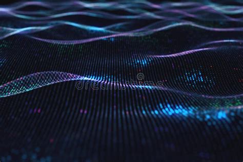 Abstract Glowing Virtual Neural Network Futuristic Coding Or
