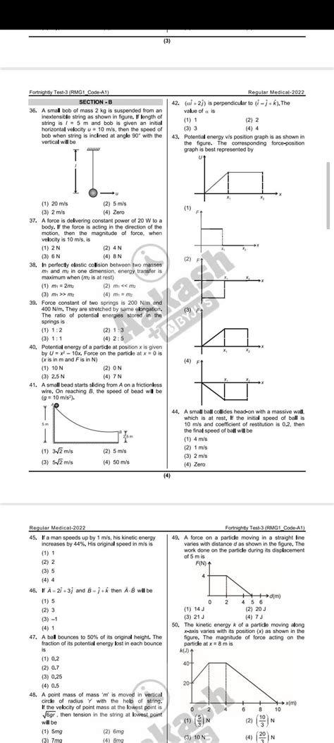 The Kinetic Energy K Of A Particle Moving Along X Axis Varies With Its Po