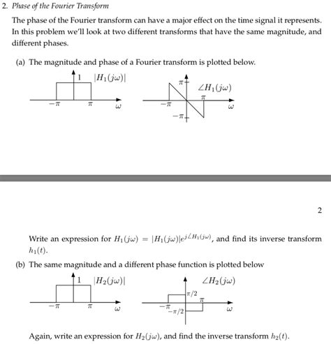 Solved 2 Phase Of The Fourier Transform The Phase Of The