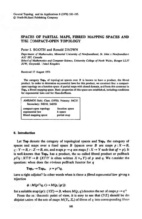 pdf spaces of partial maps fibred mapping spaces and the compact