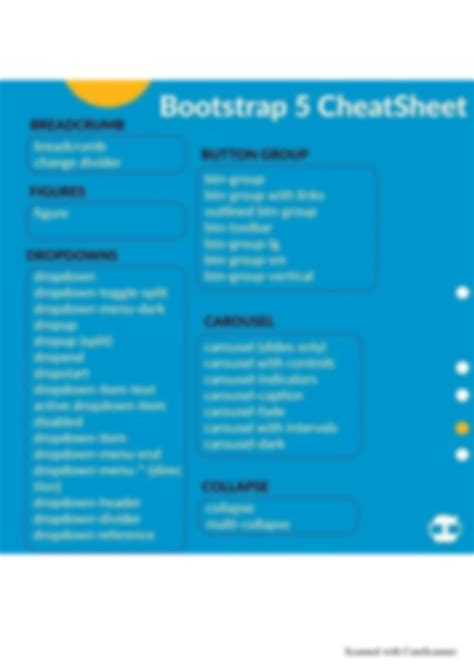 SOLUTION Bootstrap Cheatsheet Studypool