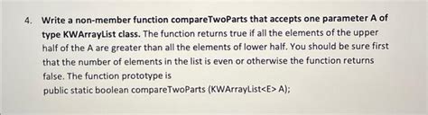 solved 4 write a non member function comparetwoparts that