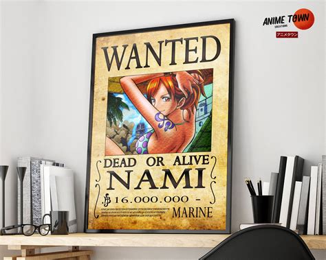 One Piece Nami Wanted Poster Poster Anime Town Creations