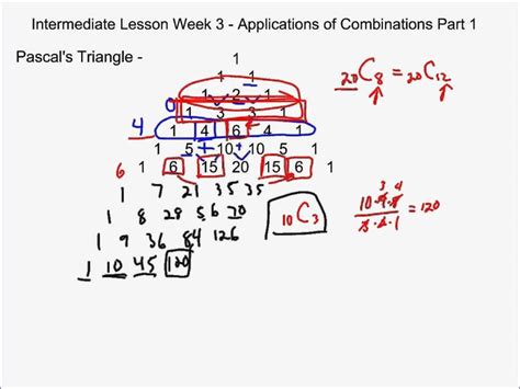 Application Of Combinations Pascals Triangle Math Patterns Early Learning Math Triangle Math
