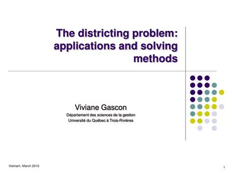 Ppt The Districting Problem Applications And Solving Methods
