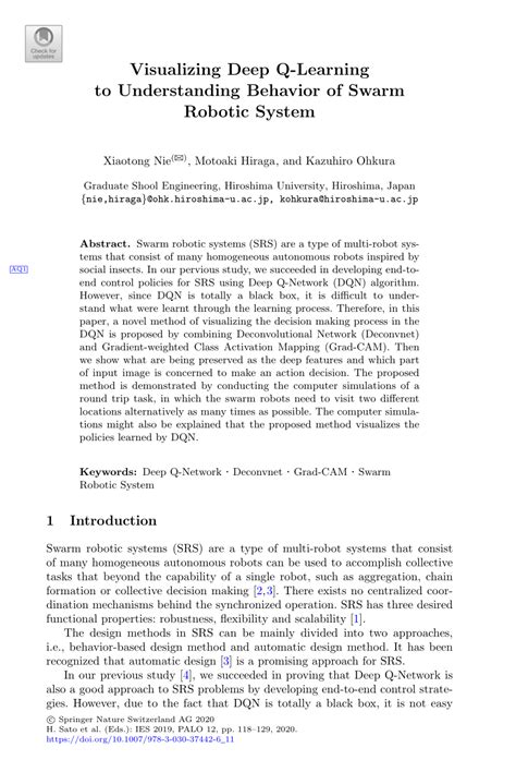 Pdf Visualizing Deep Q Learning To Understanding Behavior Of Swarm Robotic System