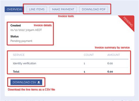 View Invoice Details NCC User Manual