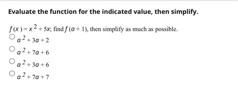 Solved Evaluate The Function For The Indicated Value Then Chegg