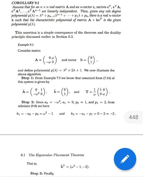 problem 7 textbook linear system theory chapter 9