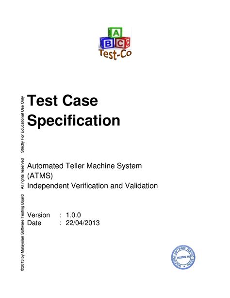 04 Tab 7 Atms Test Case Specification Set A V10 Test Case
