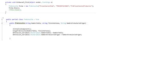C sharp Crear formulario de consulta estándar en C