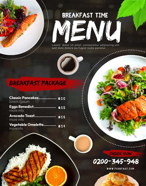 Breakfast menu design template | PosterMyWall