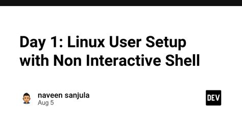 Day 1 Linux User Setup With Non Interactive Shell Dev Community