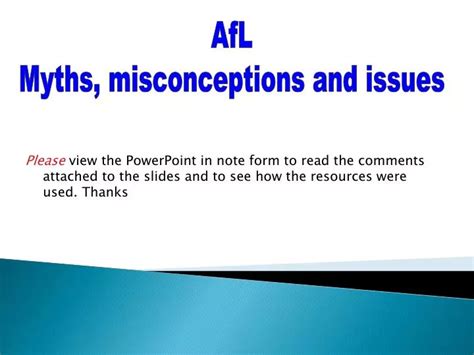 Ppt Debunking Afl Myths Issues And Learning Objectives In Geography