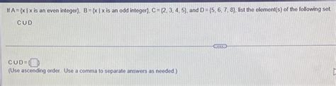 solved if a {x∣x is an even integer } b {x∣x is an odd