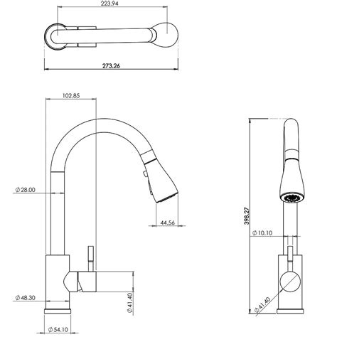 Ellsi Kitchen Sink Mixer Tap With Pull Out Spray And Swivel Spout
