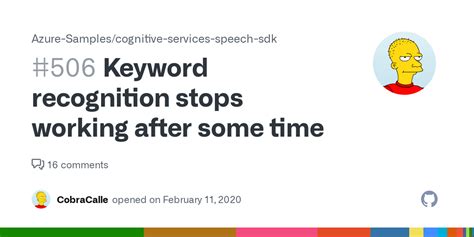 Keyword Recognition Stops Working After Some Time · Issue 506 · Azure