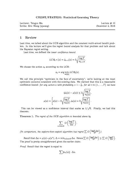 12 03 Final Lecture Notes On Statistical Methods Cs229tstats231